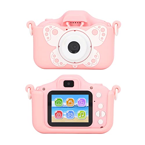 Kids Camera, Mini Cute Portable High Definition Kids Camera 20MP Pink Cartoon Style Video Recording Easy Operation Child Camera for Photo Game Outdoor