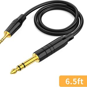 CableCreation Gold Plated 3.5mm 1/8" Male Stereo to 6.35mm 1/4" Male Stereo Audio Cable, 2 Meters/Black