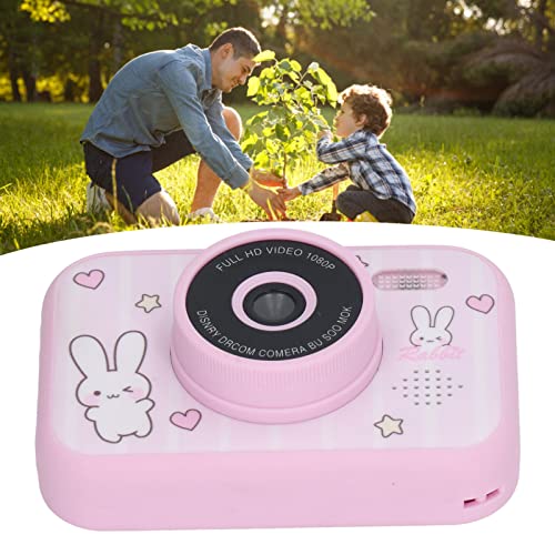 Kids Digital Camera, Cute Portable High Definition Kids Digital Camera with USB Charge Dual Lens 40MP MP3 Player Eyeshield Big Screen Pink Digital Camera for Travelling