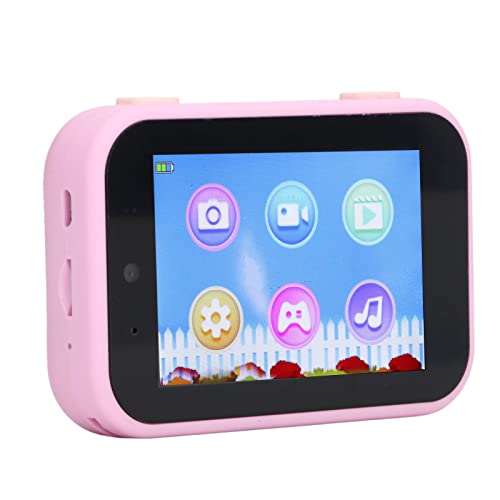 Kids Digital Camera, Cute Portable High Definition Kids Digital Camera with USB Charge Dual Lens 40MP MP3 Player Eyeshield Big Screen Pink Digital Camera for Travelling