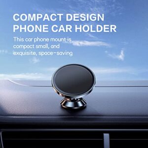 2 Pack Magnetic Phone Car Mount, Strong Magnet Cell Phone Holder with 4 Metal Plate, Dashboard 360° Rotation & Degrees View, Adjustable Magnet Cell Phone Mount Compatible with iPhone, Samsung and More