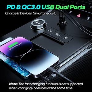 Car Charger USB C, PD 30W & QC 30W Fast Charging Car Charger Adapter [Ultra-Mini, Flush Fit, All Metal], Compatible with iPhone 14 13 12 Samsung S22/21/20 Pixel All Smartphone