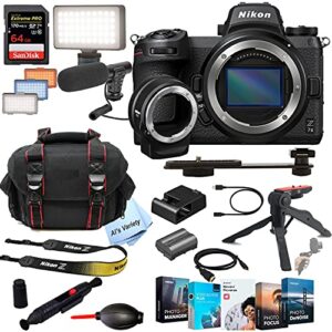 al’s variety-nikon intl. nikon z7ii mirrorless digital camera 45.7mp body (no lens)+ftz mount adapter+shot-gun microphone+led always on light+64gb extreme speed card, gripod,case (26pc video bundle)