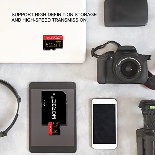 512GB Micro SD Card (Class 10 High Speed) Memory Card for Cameras,Drone,Dash Cam,Camcorder,Surveillance,Smartphone