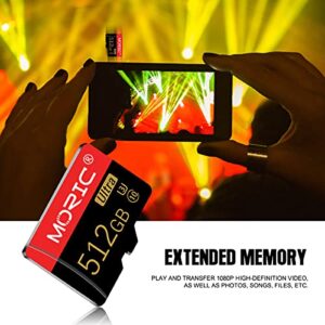 512GB Micro SD Card (Class 10 High Speed) Memory Card for Cameras,Drone,Dash Cam,Camcorder,Surveillance,Smartphone