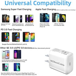 25W Super Fast Charging USB C Wall Charger and Cable for Samsung Galaxy S22/S22 Ultra/S22+/S23/S23 Plus/S21/S21 Ultra/S21+/S20/S20+/S20 Ultra/Note10/Note20/A53 A23 A23 A14 5G/Z Flip 3 4 5G/Z Fold 3 4