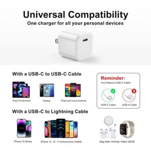 USB C Charger Block, Besgoods [3Pack] 5V 2.4A Phone Charger Power Adapter Mini Cube Wall Plug Compatible with iPhone 14 Pro Max 13 12 11 SE XR XS X 8 7 Plus, Pad, AirPods Pro - White