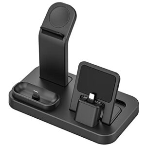 Tinetton 3 in 1 Charging Station Compatible with Apple Watch iPhone AirPods with 15W Adapter