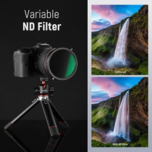 NEEWER 2 in 1 77mm Variable ND Filter ND2–ND32&CPL Filter(Circular Polarizer Filter) No X Cross/30 Layer Nano Coated/HD Optical Glass/Ultra Slim Aluminum Alloy Frame/Water Repellent/Scratch Resistant