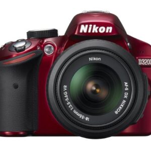 Nikon D3200 24.2 MP CMOS Digital SLR with 18-55mm f/3.5-5.6 AF-S DX VR NIKKOR Zoom Lens (Red)