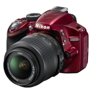 Nikon D3200 24.2 MP CMOS Digital SLR with 18-55mm f/3.5-5.6 AF-S DX VR NIKKOR Zoom Lens (Red)