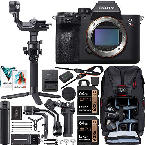 Sony a7R IV Full-Frame Mirrorless Interchangeable Lens Camera Body New Version ILCE-7RM4A/B Filmmaker's Kit with DJI RSC 2 Gimbal 3-Axis Handheld Stabilizer Bundle + Deco Photo Backpack + Software