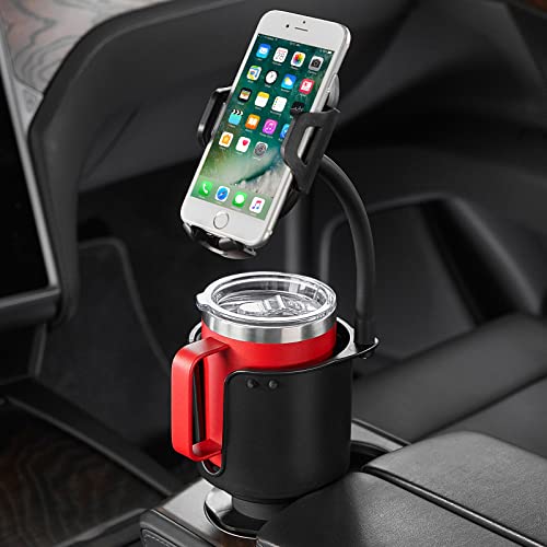 JOYTUTUS Cup Holder Phone Holder for car, Upgraded Universal Cell Phone Mount for Car, Large Car Cup Holder Expander, with Elastic Force Piece, Compatible with iPhone, Samsung & All Smartphones