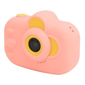 kids digital camera, 30fps full color ips screen kids camera 1080p cute cartoon design lightweight for holiday travel (pink)