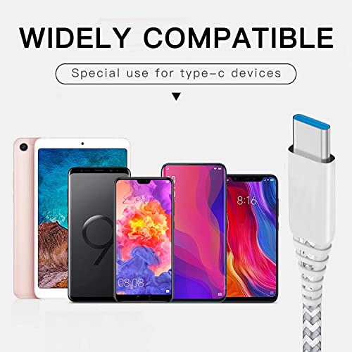 10FT 2Pack Long USB C Cable Charger Cord for LG K51 Q70 Velvet 5G K92 Wing 5G/Stylo 6 5 4 5X/V60 G8X G8 G7 V50 V40 V35 Thinq,Q7 Plus,Nokia X100 G300,T-Mobile REVVL V+ 5G/REVVL 5G,Fast Charge Charging