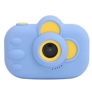 kids digital camera, 30fps full color ips screen kids camera 1080p cute cartoon design lightweight for holiday travel (blue)