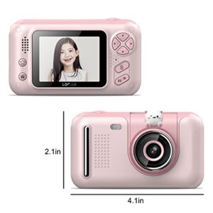 Christmas Children's Digital Camera 3-10 Years Old Christmas Birthday Gift 2.4 Inch 1080P Toddler Camera Portable Handheld Reversible Children's Digital 32GB Memory Camer, Gift for