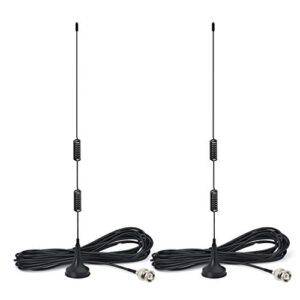 bingfu 20-1300mhz police scanner antenna radio scanner magnetic base antenna hf vhf uhf ham radio bnc male antenna (2-pack) compatible with uniden bearcat whistler radio shack police radio scanner