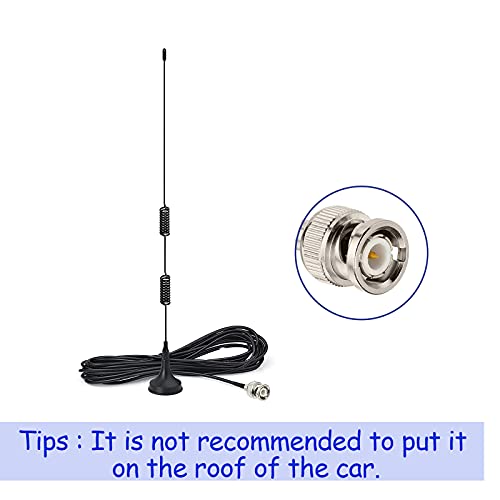 Bingfu 20-1300MHz Police Scanner Antenna Radio Scanner Magnetic Base Antenna HF VHF UHF Ham Radio BNC Male Antenna (2-Pack) Compatible with Uniden Bearcat Whistler Radio Shack Police Radio Scanner