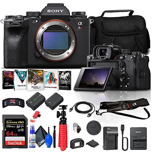 Sony Alpha a7R IIIA Mirrorless Digital Camera (Body Only) (ILCE7RM3A/B) + 64GB Memory Card + Corel Photo Software + Case + NP-FZ100 Compatible Battery + External Charger + Card Reader + More (Renewed)