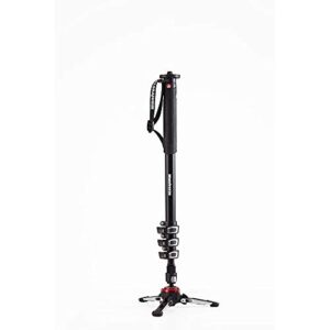 manfrotto video monopod xpro+, 4-section aluminium camera and video support rod with fluid base, photography accessories for content creation, video, vlogging