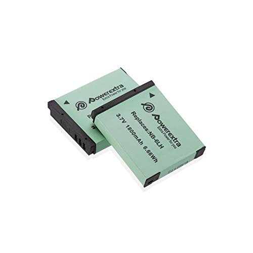 Powerextra NB-6LH Upgraded 2 Pack NB-6L Battery Compatible with Canon Powershot S120 SX510 HS SX280 HS SX500 is SX700 D20 S90 D30 ELPH 500 SX270 SX240 SX520 Cameras