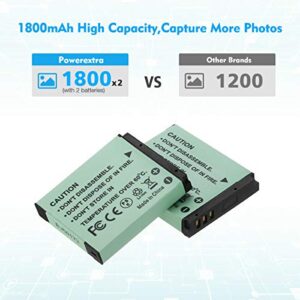 Powerextra NB-6LH Upgraded 2 Pack NB-6L Battery Compatible with Canon Powershot S120 SX510 HS SX280 HS SX500 is SX700 D20 S90 D30 ELPH 500 SX270 SX240 SX520 Cameras