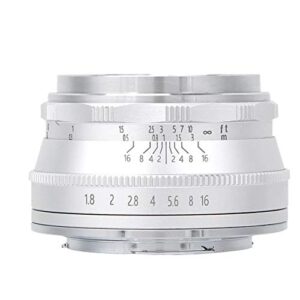 Camera Lens Portable Mirrorless Camera Lens 25mm F1.8 Multi-Layer Coating Mirrorless Camera Lens EF-M/EOSM Mount for Canon M2/M3/M5/M6/M10/M100/M50(Silver)