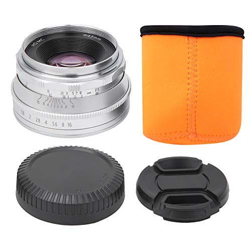 Camera Lens Portable Mirrorless Camera Lens 25mm F1.8 Multi-Layer Coating Mirrorless Camera Lens EF-M/EOSM Mount for Canon M2/M3/M5/M6/M10/M100/M50(Silver)