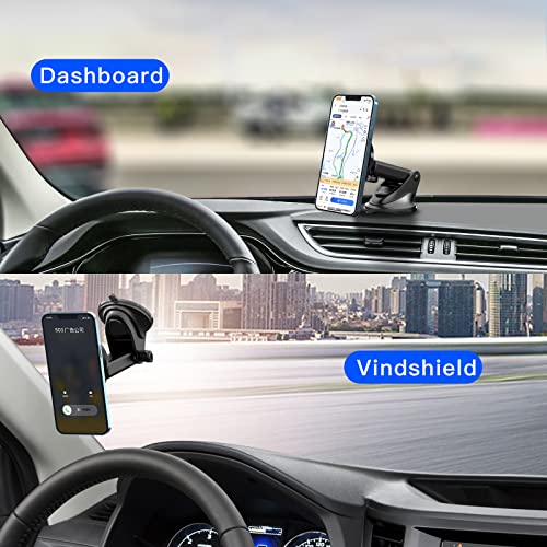 Magnetic Wireless Car Charger Mount, Stick on The Dashboard for MagSafe iPhone 14/14 Pro/14 Max/13/13 Pro/13 Pro Max/ 12/12Pro/Mini, Fast Charging Auto-Alignment Air Vent Phone Holder