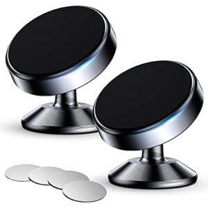 niyevn [2 pack] magnetic phone mount,[upgrade magnet] magnetic phone holder for car, dashboard phone holder mount 360 adjustable,car mount for iphone samsung etc all smartphones (black)