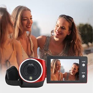 16 Megapixel Digital HD Video Camera 1080P Home Portable Photo Self-timer Video Recorder 16 Times Digital Zoom Electronic Anti-shake Flip HD Screen (Red)