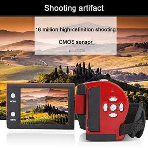 16 Megapixel Digital HD Video Camera 1080P Home Portable Photo Self-timer Video Recorder 16 Times Digital Zoom Electronic Anti-shake Flip HD Screen (Red)