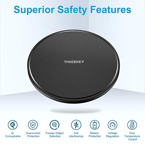 THREEKEY 2 Pack Wireless Charger,10W Wireless Charging Pad Compatible with iPhone 14/14 Pro/14 Plus/14 Pro Max/13/13 Mini/13 Pro/13 Pro Max/12/11/ Samsung Note,Galaxy, Black&White