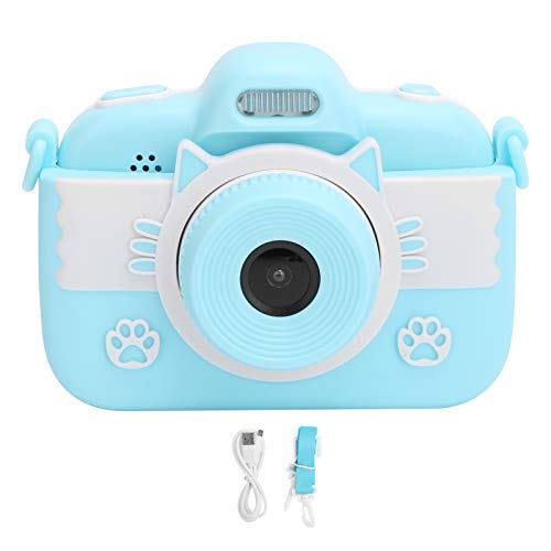 Children Full Hd Digital Camera, 2.8In Touch Display Screen Video Camera, Super Mini Size Camera with Silicone Protective Cover, Support Continuous Shooting, Time Lapse Photography (Blue)