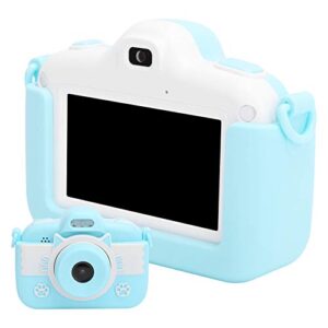 Children Full Hd Digital Camera, 2.8In Touch Display Screen Video Camera, Super Mini Size Camera with Silicone Protective Cover, Support Continuous Shooting, Time Lapse Photography (Blue)