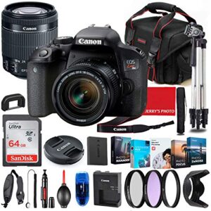 canon eos kiss x9i (rebel t7i) dslr camera with 18-55mm stm lens bundle + premium accessory bundle including 64gb memory, filters, photo/video software package, shoulder bag & more (renewed)