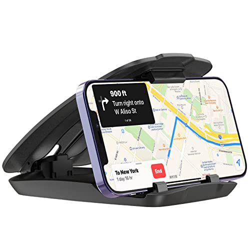 OQTIQ GPS Holder for Car Dashboard Phone Holder Adhesive Rubber Ring Car GPS Mount Clamshell Non-Slip for Garmin, Tomtom, Rand McNally, Magellan Roadmate, Other GPS Devices - Matte Black