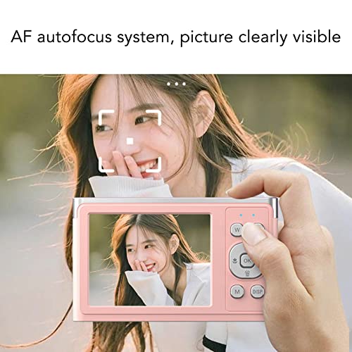 Focket Digital Camera, 4K 50MP Autofocus Vlogging Camera with 16X Digital Zoom, 2.88in LCD Screen Rechargeable Battery, Compact Kids Camera for Adults, Kids, Student, Teens, Beginners (Pink)