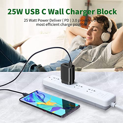 Type C Charger,25W Super Fast Charger Dual Port USB C Wall Charger, Quick Charging Block Compatible with Samsung Galaxy S22/S22 Plus/S20/S21 Ultra Plus,Note 20/Note 10 Plus, Pixel 6 Pro/S8/S9