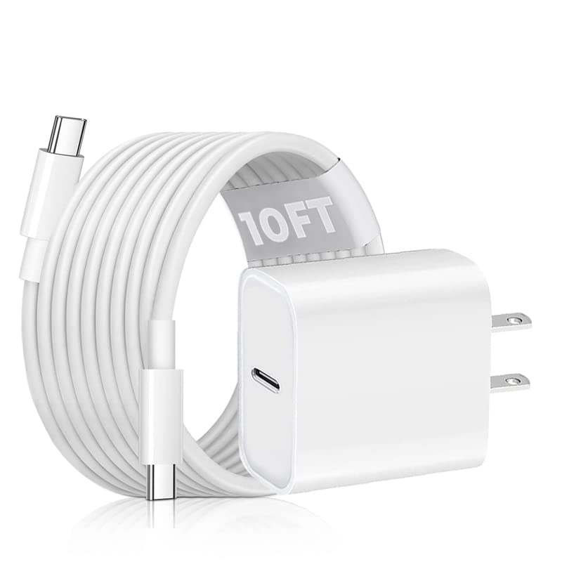 iPad Charger, USB-C Fast Charger, for Apple iPad 10th Gen,iPad Pro 12.9 2021/20/18, iPad Pro 11 Gen 3/2/1, iPad Air 4th, iPad Mini 6,Wall Charger Plug Block with 10FT Type-C to C Charging Cable