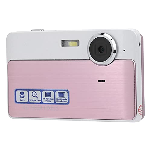 Focket Digital Camera, HD 1080P 40MP Vlogging Camera with 16X Digital Zoom, 2.4 LCD Screen Rechargeable Battery, Compact Video Camera for Kids, Adults, Student, Teens, Beginners (Pink)