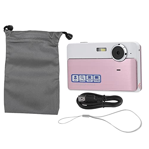 Focket Digital Camera, HD 1080P 40MP Vlogging Camera with 16X Digital Zoom, 2.4 LCD Screen Rechargeable Battery, Compact Video Camera for Kids, Adults, Student, Teens, Beginners (Pink)