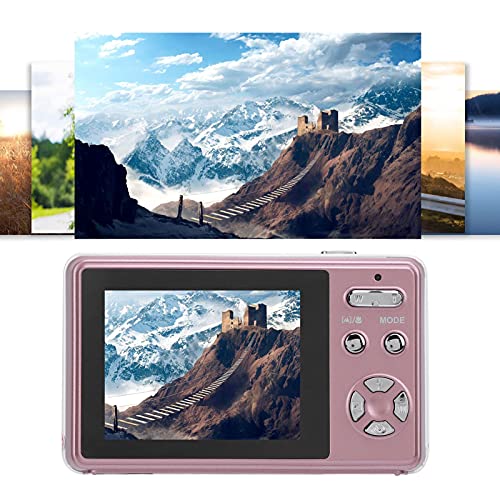 Focket Digital Camera, HD 1080P 40MP Vlogging Camera with 16X Digital Zoom, 2.4 LCD Screen Rechargeable Battery, Compact Video Camera for Kids, Adults, Student, Teens, Beginners (Pink)