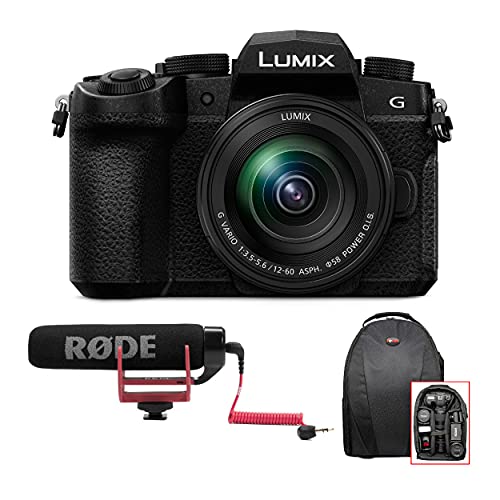 Panasonic LUMIX G95 20.3MP Mirrorless Camera Bundle with Microphone and Photo and Video Backpack (3 Items)