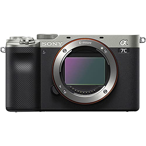 Sony Alpha a7C Mirrorless Digital Camera (Body Only, Silver) - Essential Bundle Includes: Sandisk Extreme Pro 32GB SD, Memory Card Reader, Gadget Bag, Blower. Microfiber Cloth and Cleaning Kit