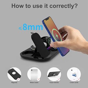 4 in 1 Wireless Charging Station with Digital Clock and Night Light, Wireless Charger Stand Compatible with iPhone 13/12, AirPods 3/2/pro, iWatch Series 7/6/5/SE/4/3/2/1, Samsung Galaxy etc(Black)