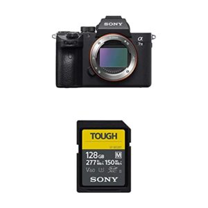 sony a7 iii ilce7m3/b full-frame mirrorless camera & sony tough-m series sdxc uhs-ii card 128gb