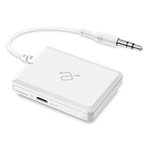 aluratek bluetooth v3.0 audio transmitter, bluetooth enable tvs, stereos, computers and mp3 players for wireless audio transmitting to bt headphones, up to 33ft. (abt01f), white