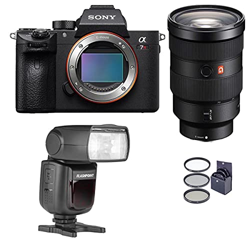 Sony Alpha a7R III Mirrorless Digital Camera (V2) with FE 24-70mm f/2.8 GM Lens Bundle with Flashpoint Zoom Li-ion R2 TTL On-Camera Flash Speedlight, Filter Kit